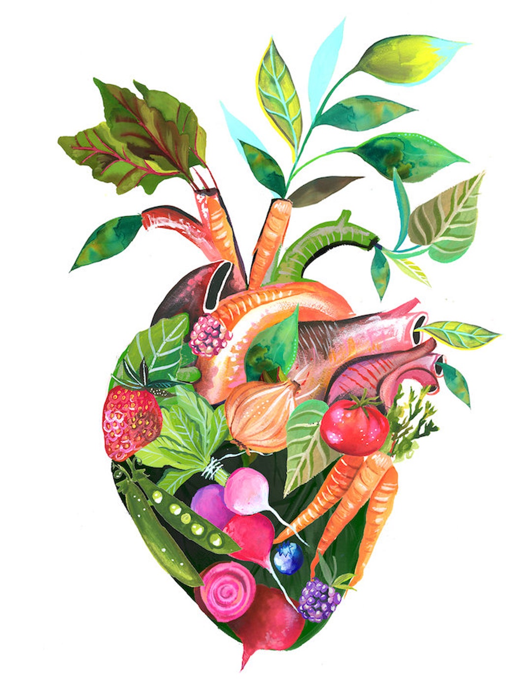 Vegetable Heart Art Print - Etsy Canada