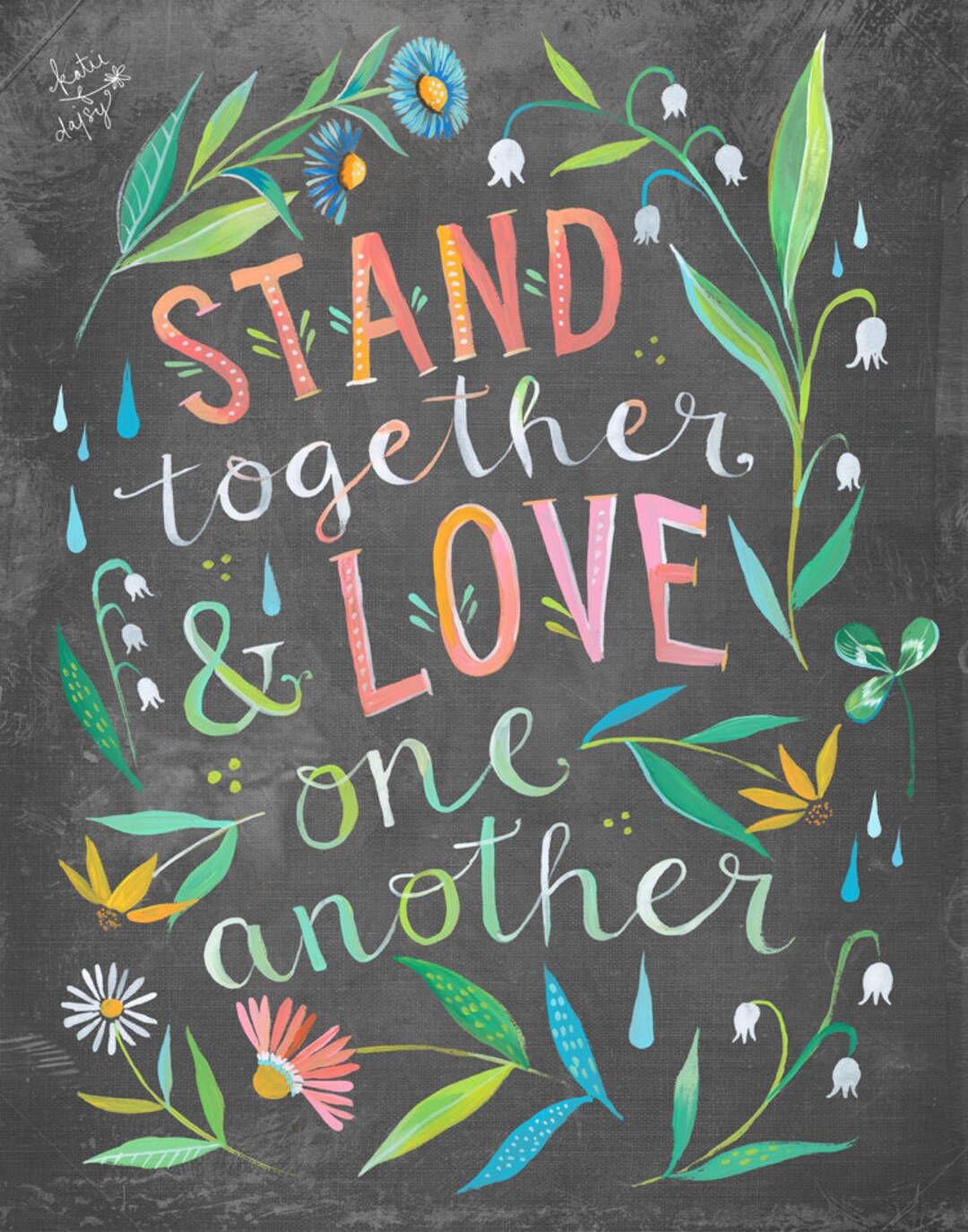 Stand Together Print | Unity Quote | Watercolor Quote | Inspirational ...