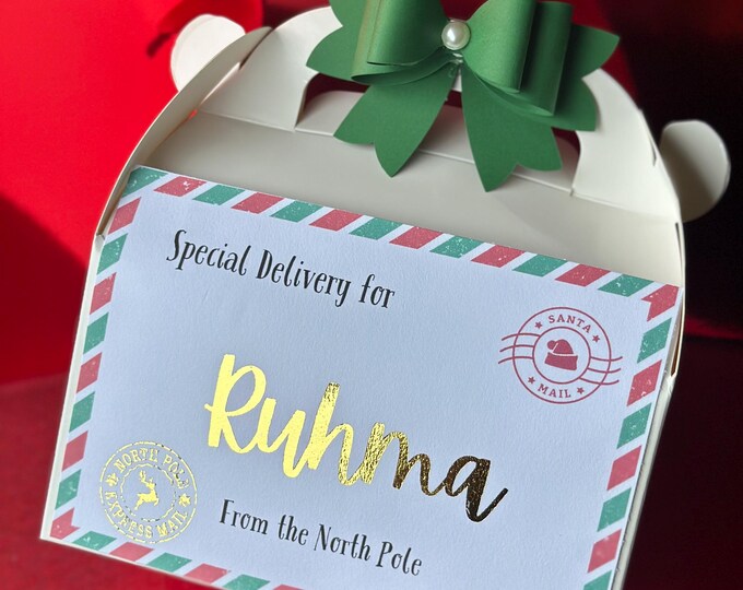 Christmas Gable Box | Santa Mail | Christmas Favor Box | Personalized ...