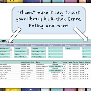 Personal Library Spreadsheet Tracker, Excel Book Organizer, Reading Log ...