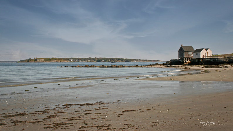 Fishing Shacks at Willard Beach During Low Tide. Local Maine ...