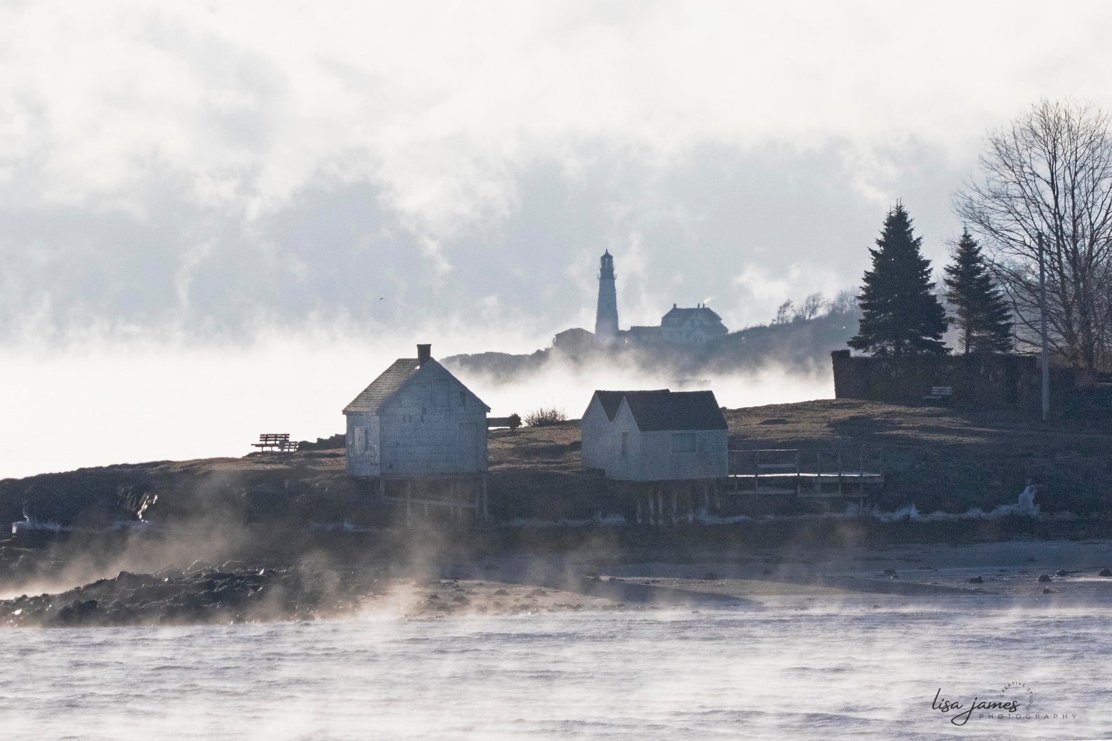 Iconic Fishing Shacks Amidst Sea Smoke at Willard Beach and Fisherman's ...