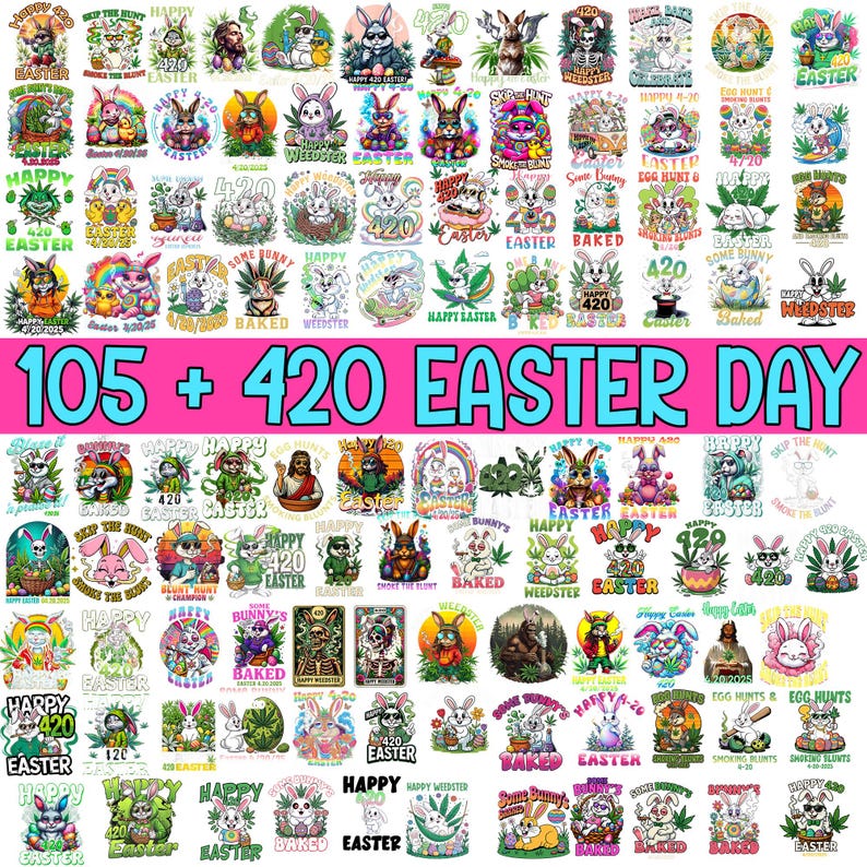 105+ Happy 420 Easter Day Png Bundle Sublimation Digital Download, 420 ...