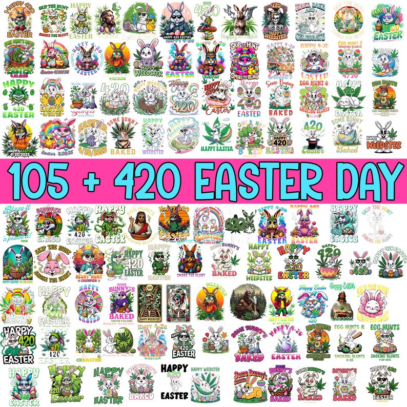 105+ Happy 420 Easter Day Png Bundle Sublimation Digital Download, 420 ...