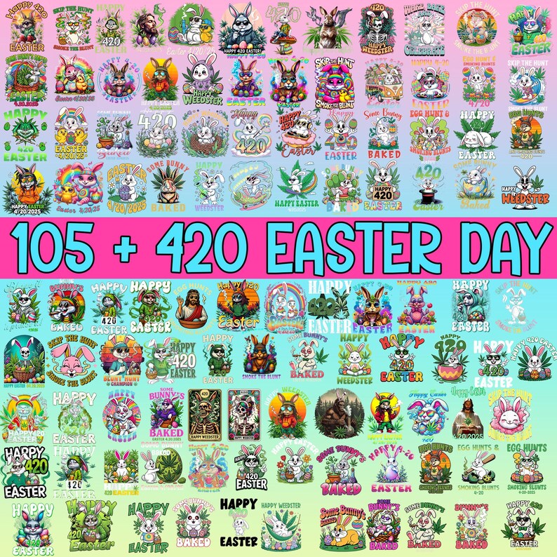 105+ Happy 420 Easter Day Png Bundle Sublimation Digital Download, 420 ...