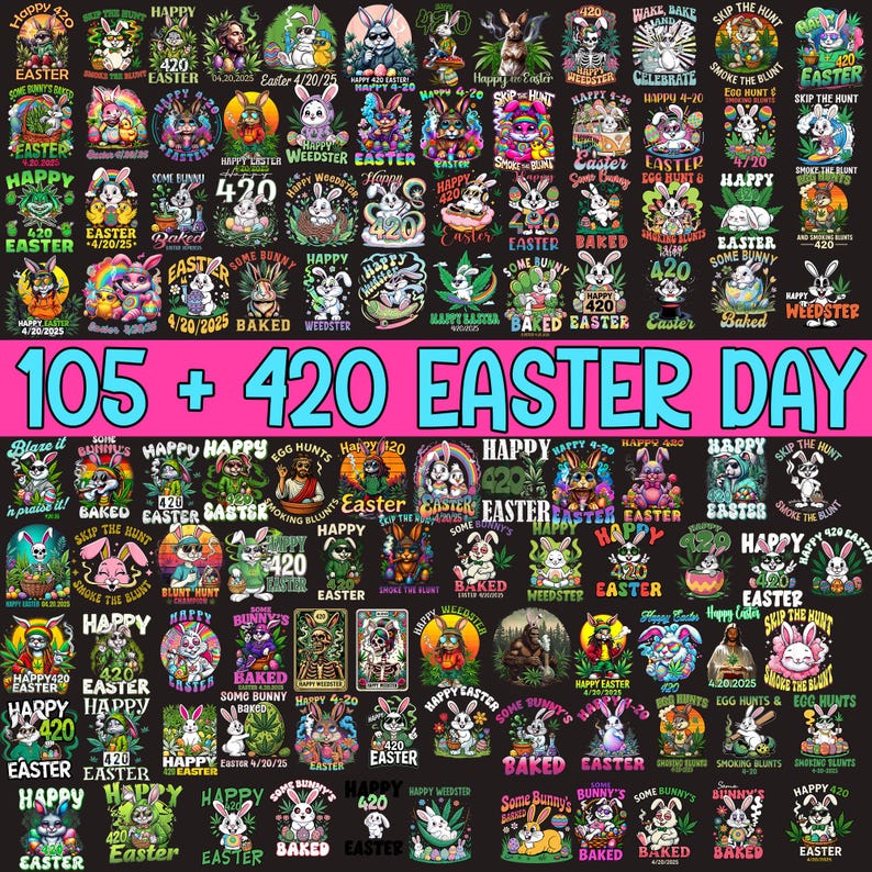 105+ Happy 420 Easter Day Png Bundle Sublimation Digital Download, 420 ...