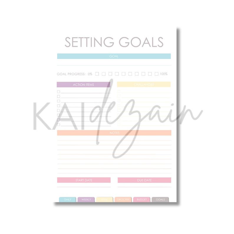 Pastel Rainbow Digital Interactive Weekly and Daily Planner With Goal ...