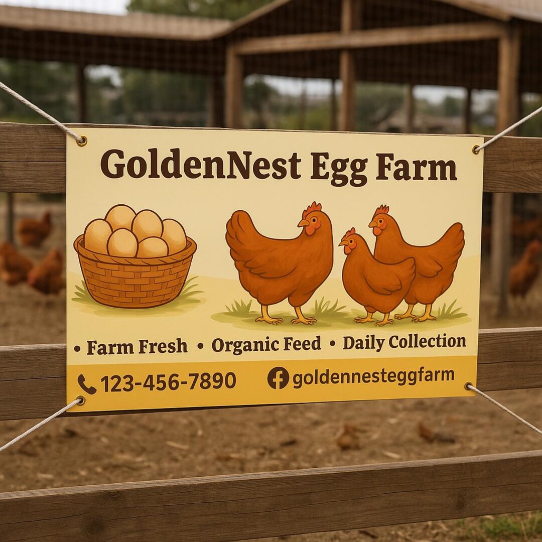 Personalized Egg Farm Sign, Custom Chicken Coop Banner, Personalized ...