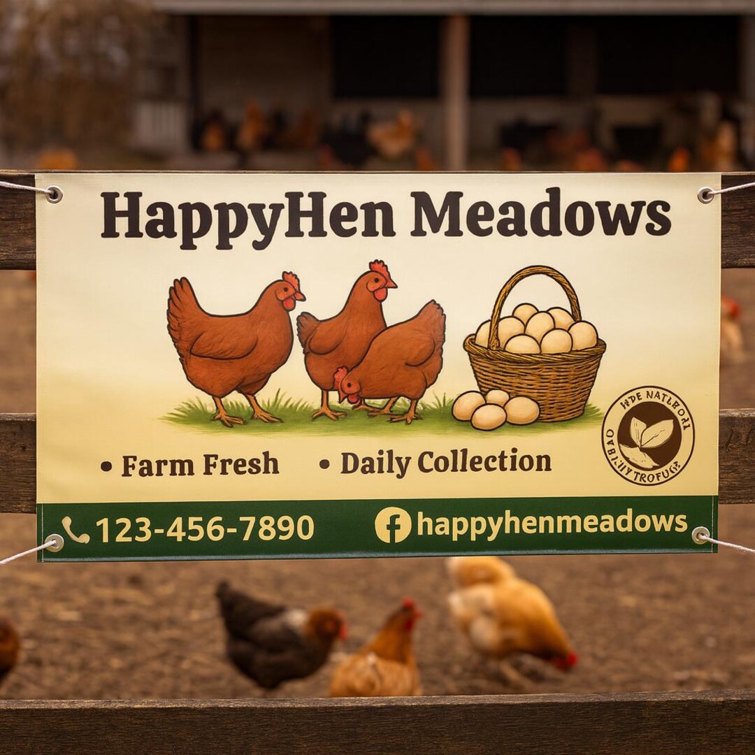 Personalized Farm Sign, Custom Chicken Coop Banner, Personalized ...