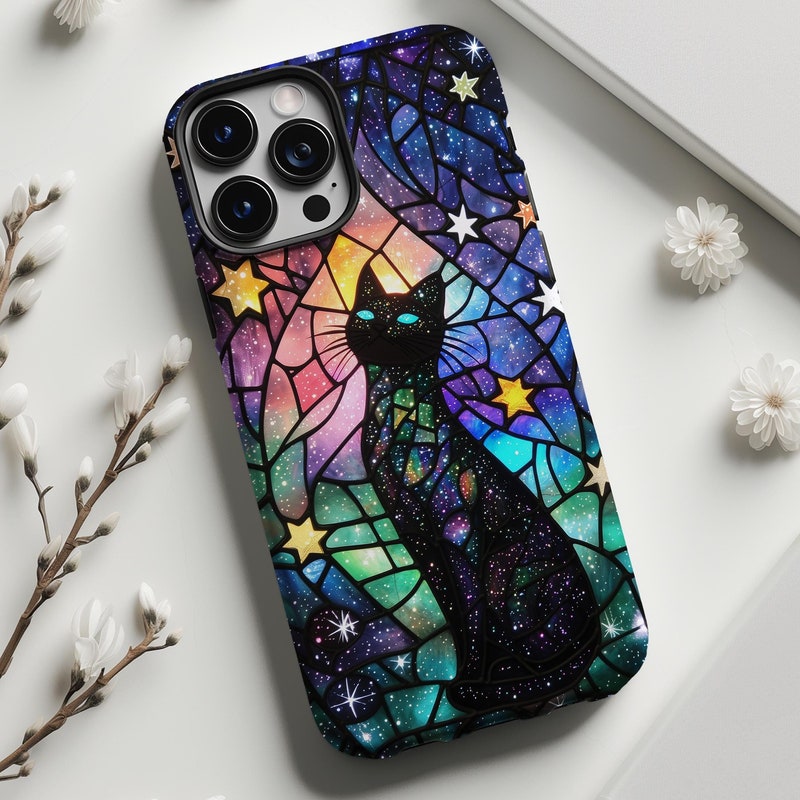Cat Starry Night Phone Case - Etsy