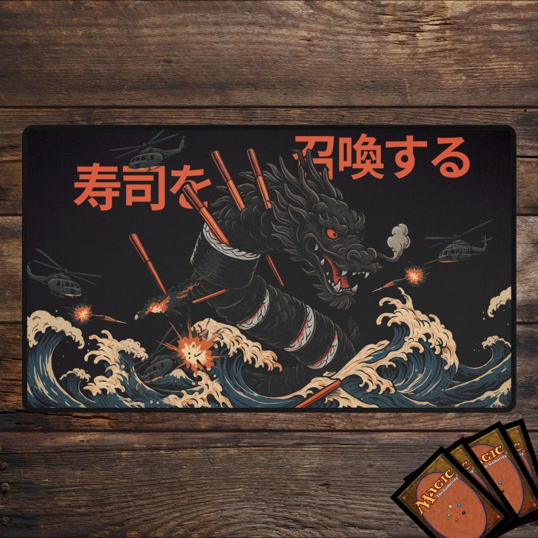 Dnd Sushi Dragon MTG Playmat With Zones Vintage Magic the Gathering ...