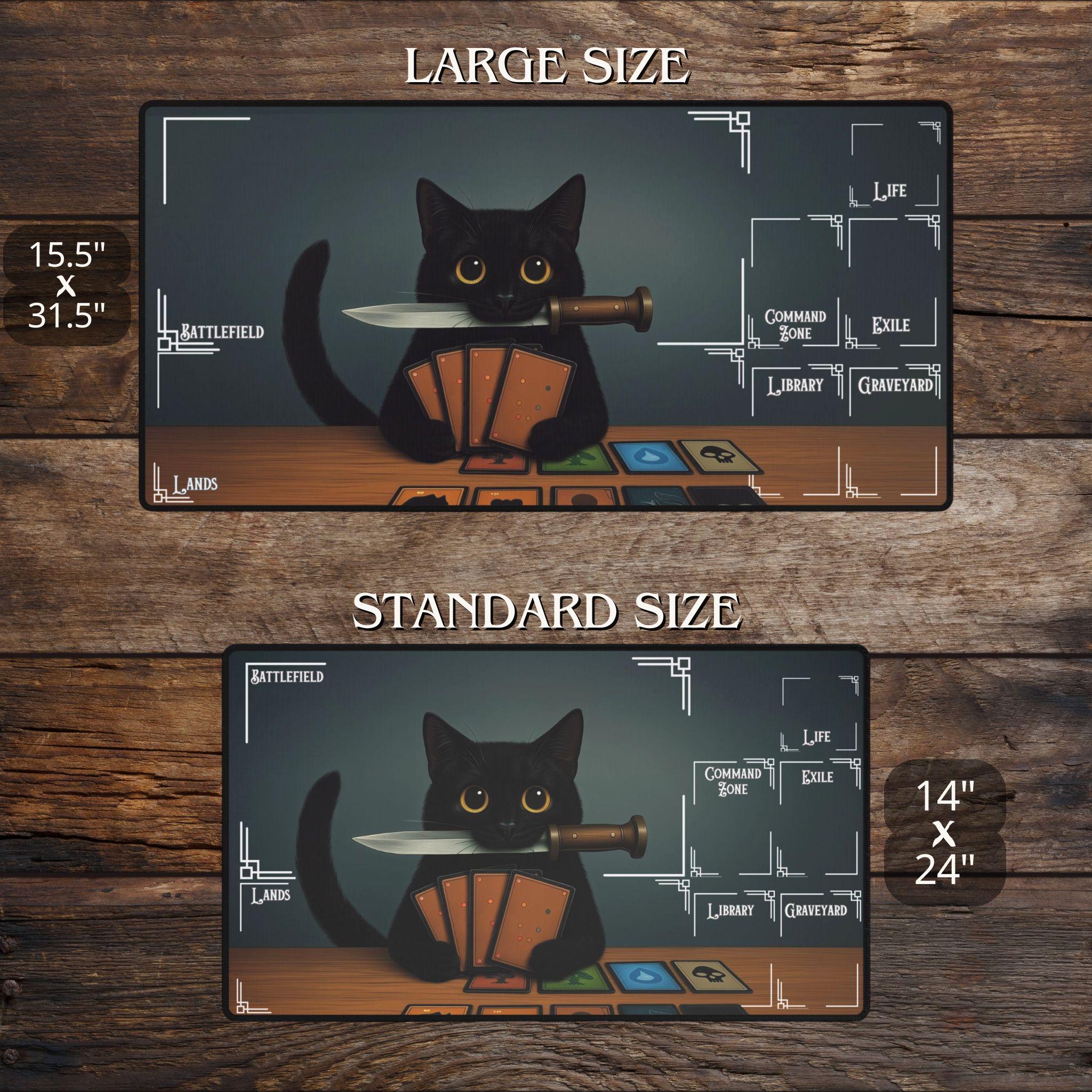 Black Cat Rogue MTG Playmat Funny Assassin TCG Playmate | Deskmat and ...