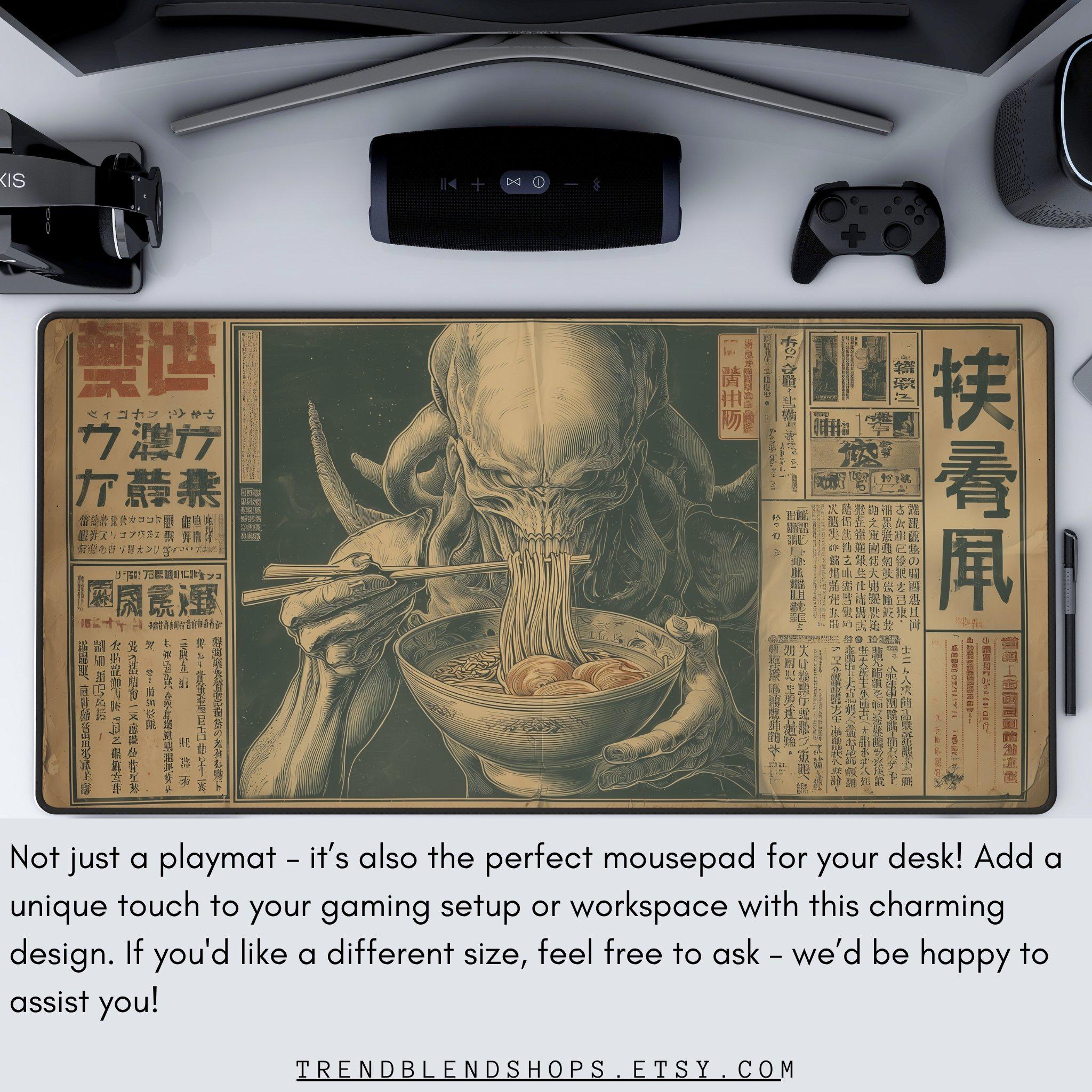 Alien Ramen MTG Playmat With Zones Horror Sci-fi Weirdcore Anime Desk ...