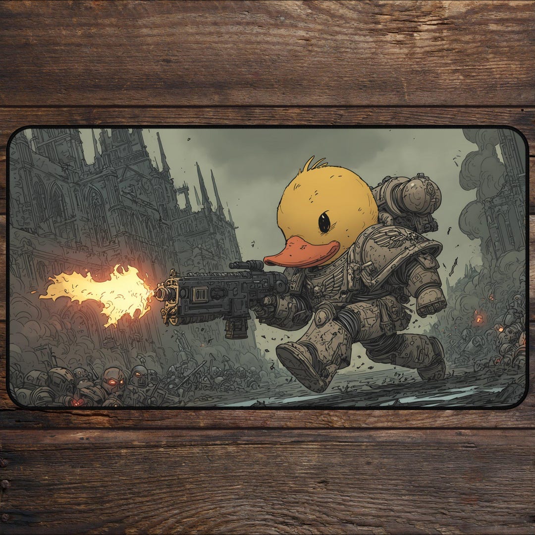 Armored Duck MTG Playmat, Tactical Rubber Duck TCG Playmate Deskmat ...