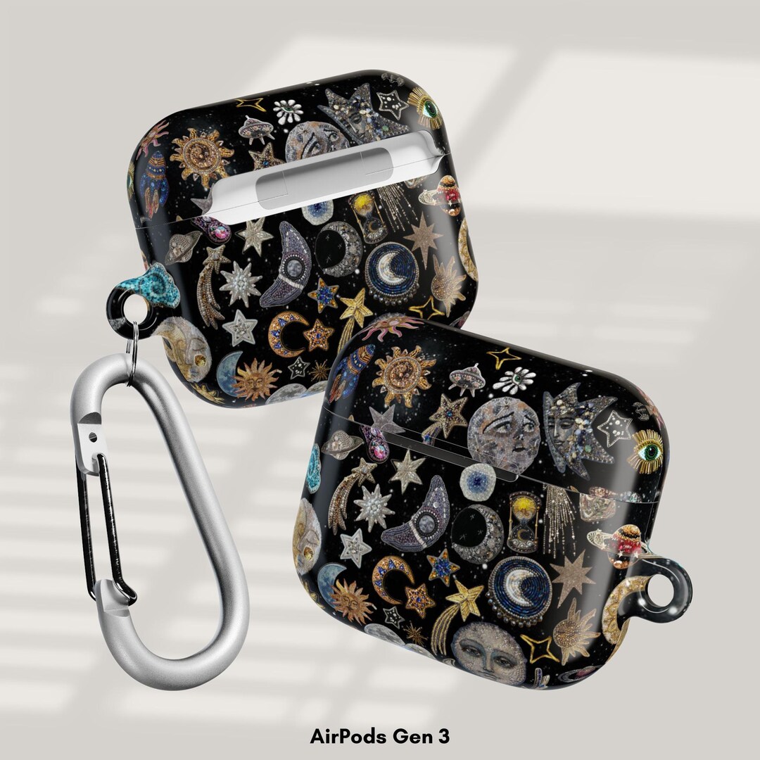 Vintage Charm Collage AirPod Case Celestial Moon & Stars Airpods 4 Case ...