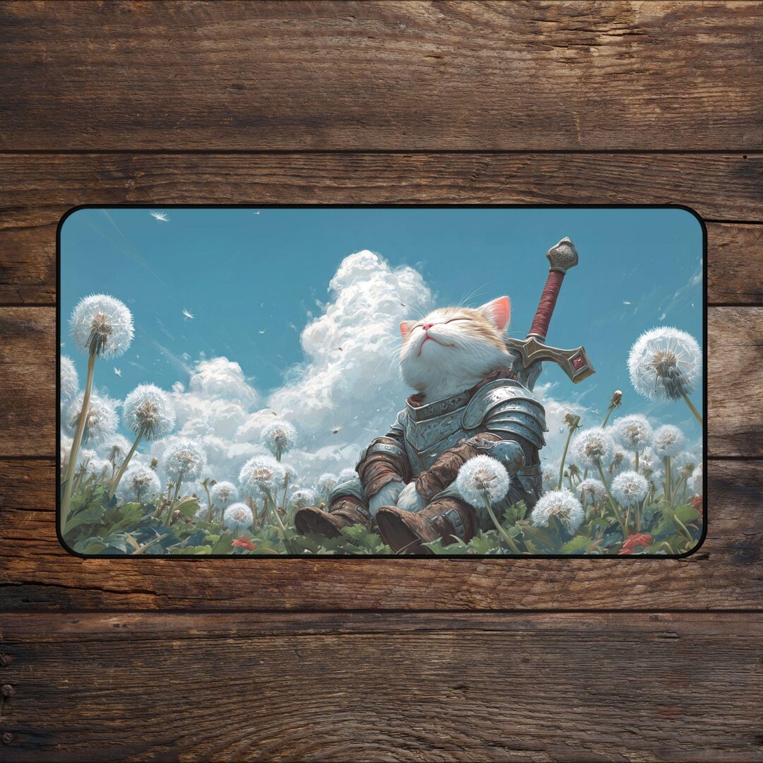 MTG Playmat Cat Knight TCG Playmate • Anime Mousepad & Deskmat ...