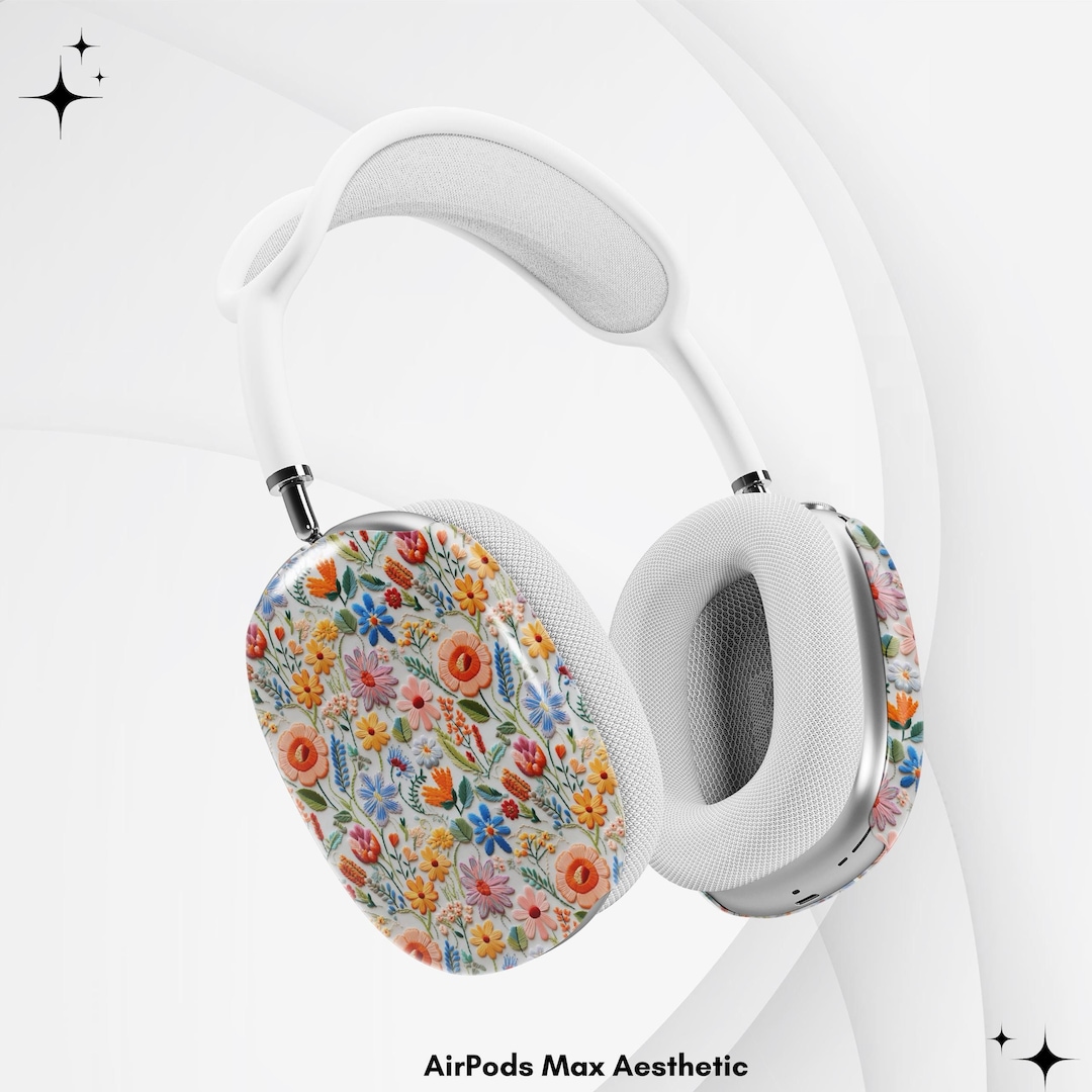 AirPod Max Case Embroidery Floral AirPod Max Cover, Cute AirPod Case ...
