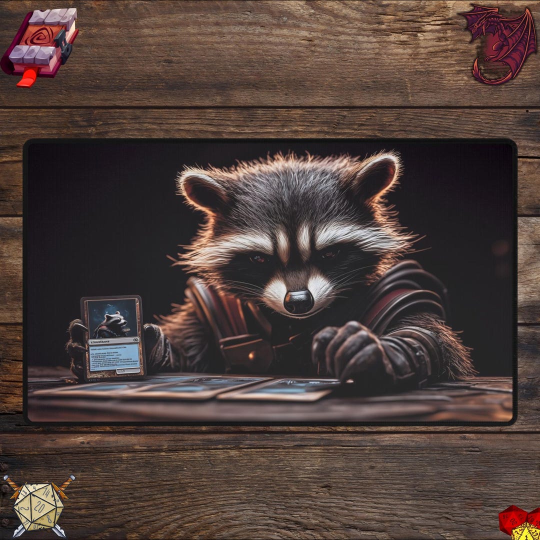 Galaxy Raccoon MTG Playmat | Magic the Gathering TCG Playmat | Command ...