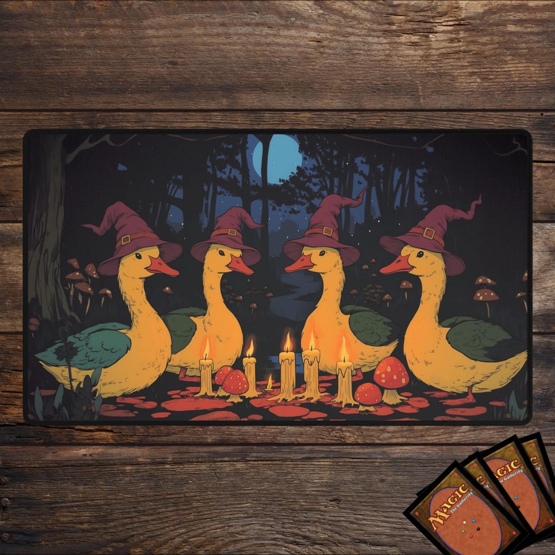 Dark Silly Goose MTG Playmat With Zones Spoky Geese Magic the Gathering ...