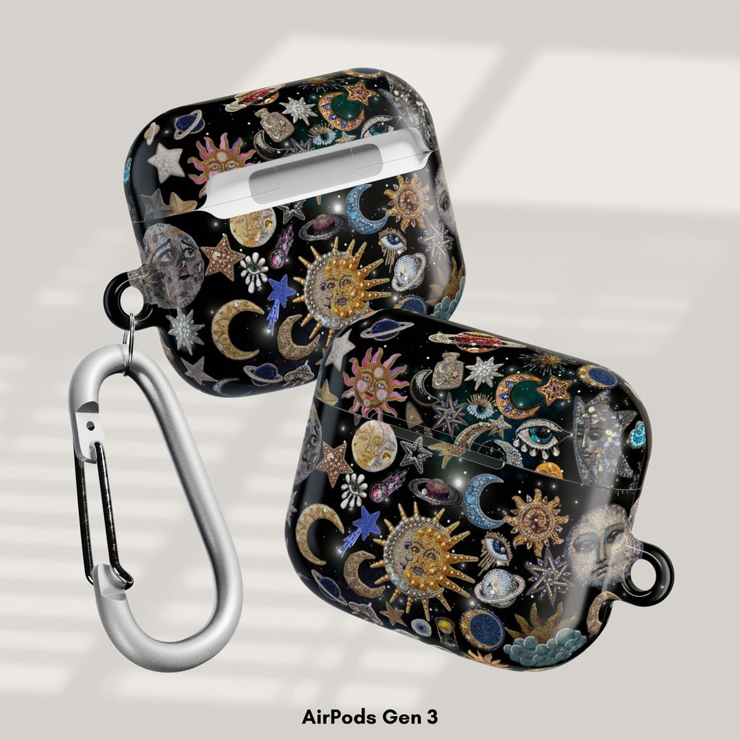 AirPod Case Mosaic Charm Vintage Airpods 4 Case Celestial Moon and ...
