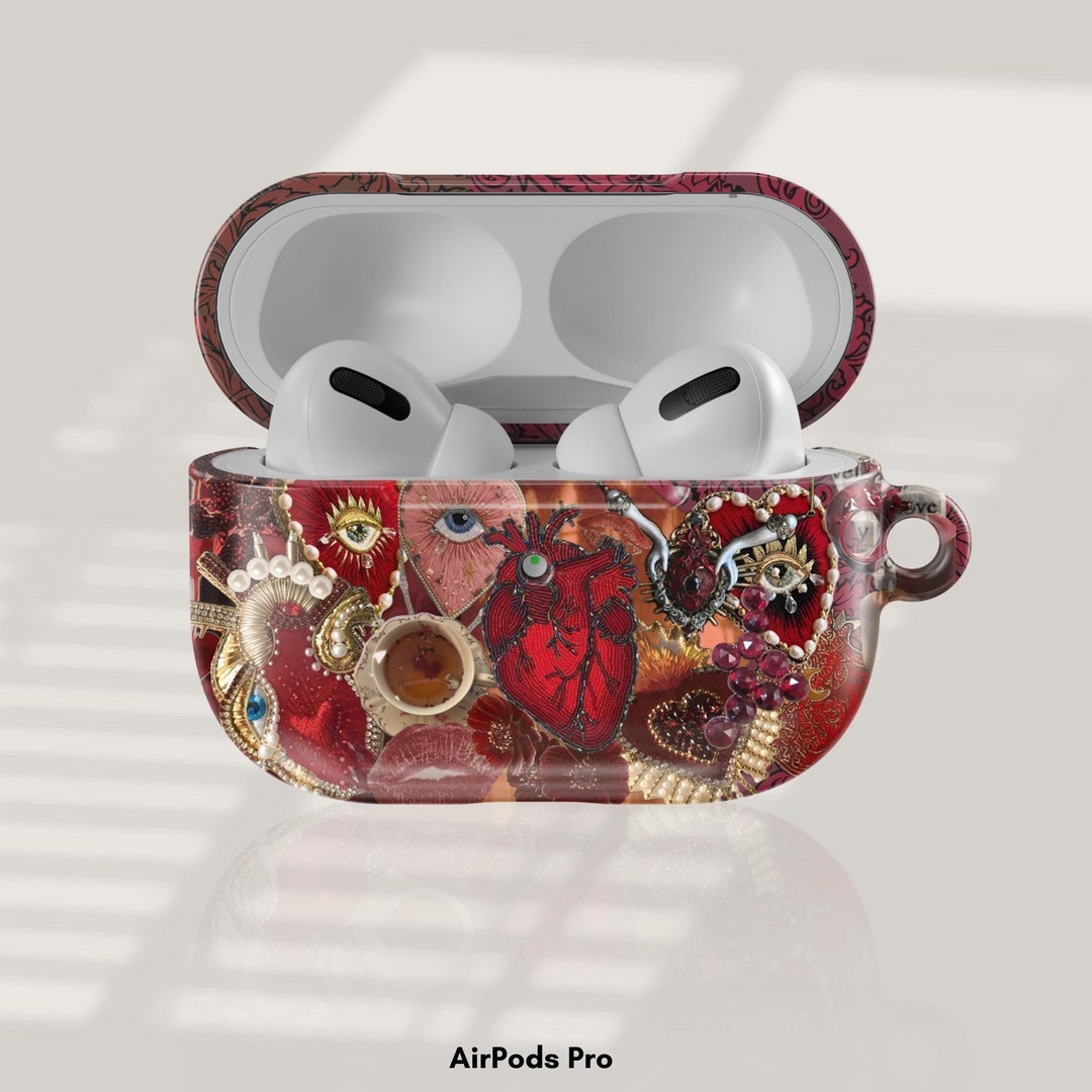 Vintage Sacred Heart Charm AirPod Case Collage Airpods 4 Case Mosaic ...