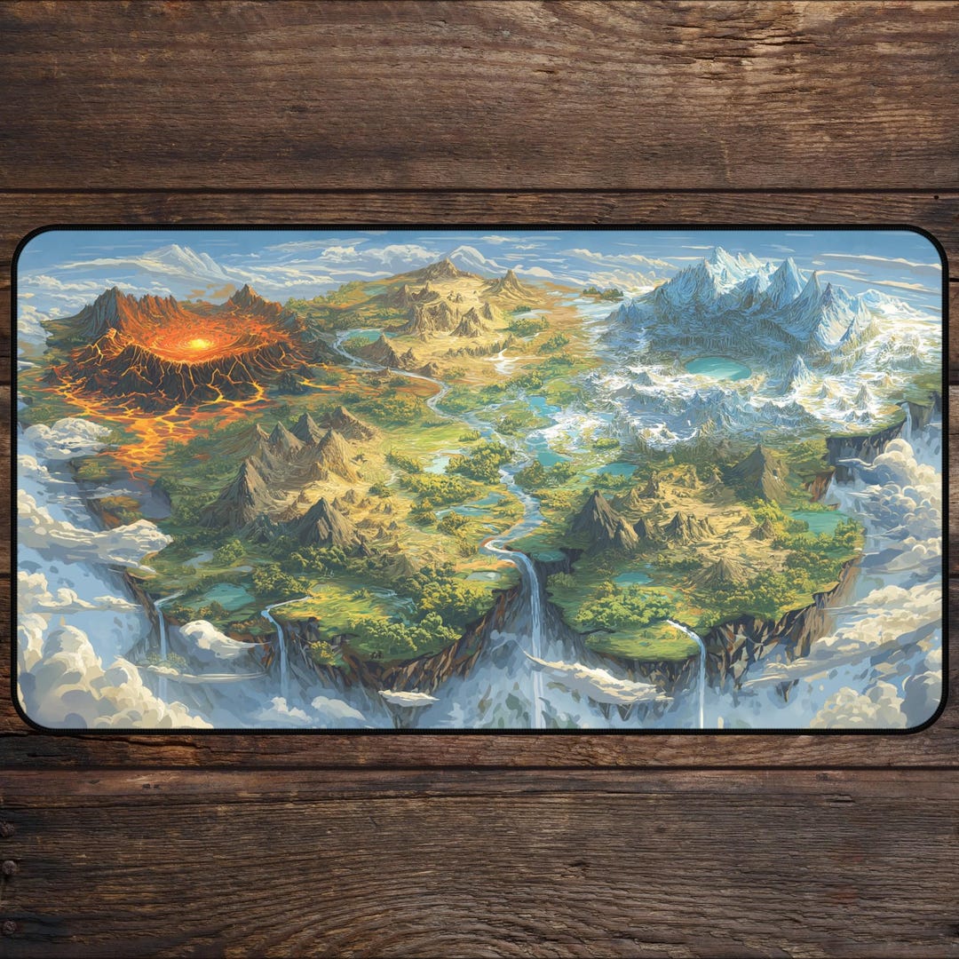 Fantasy World Map MTG Playmat: TCG Desk Mat With Zones - Etsy UK