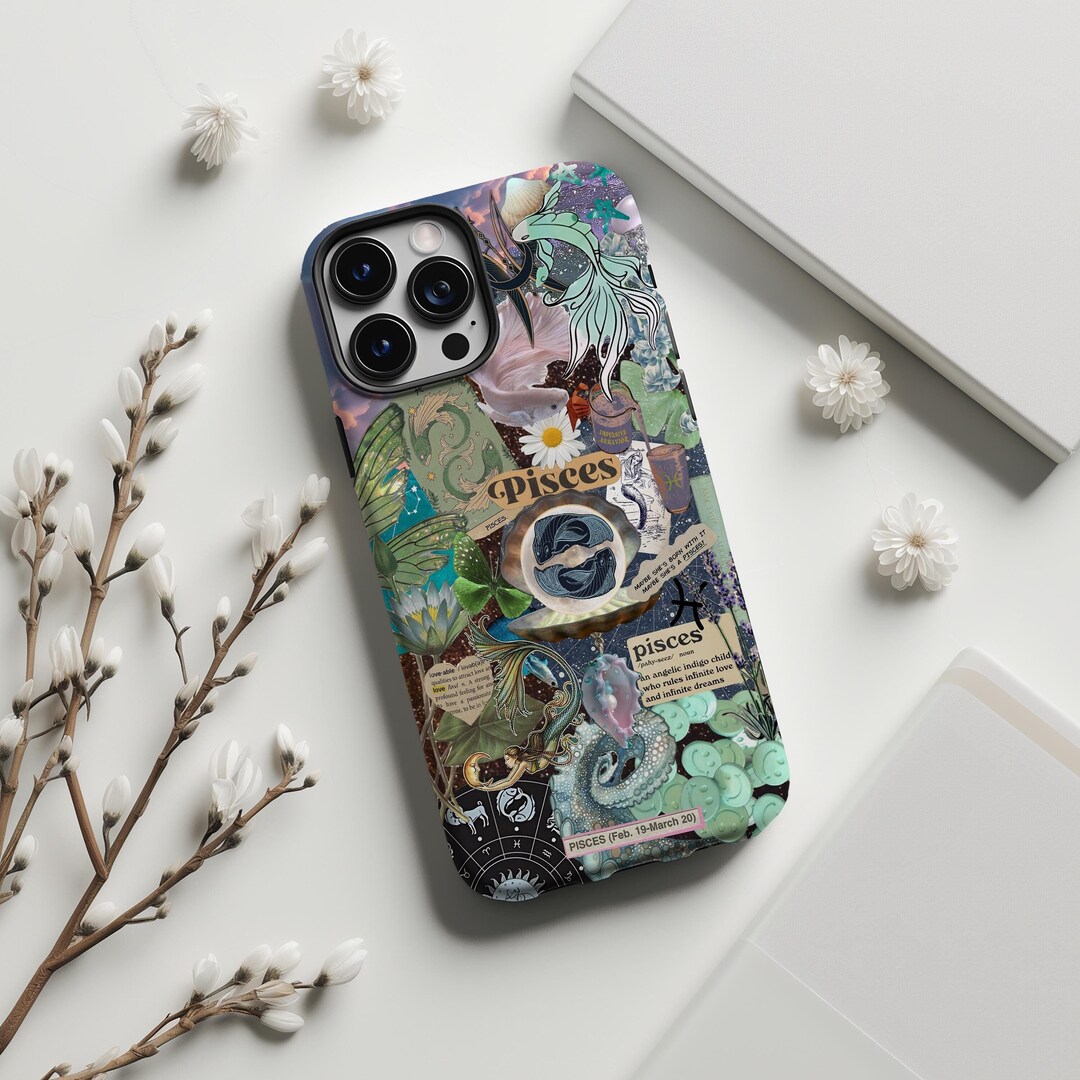 Pisces Astrology Zodiac Collage Phone Case Custom, Preppy Stuff Pisces ...