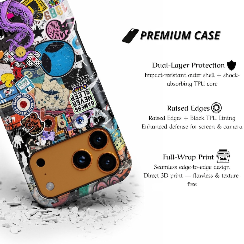 Y2K Sticker Phone Case: Retro Gamer Gift iPhone 17 16 15 141 Smsung ...