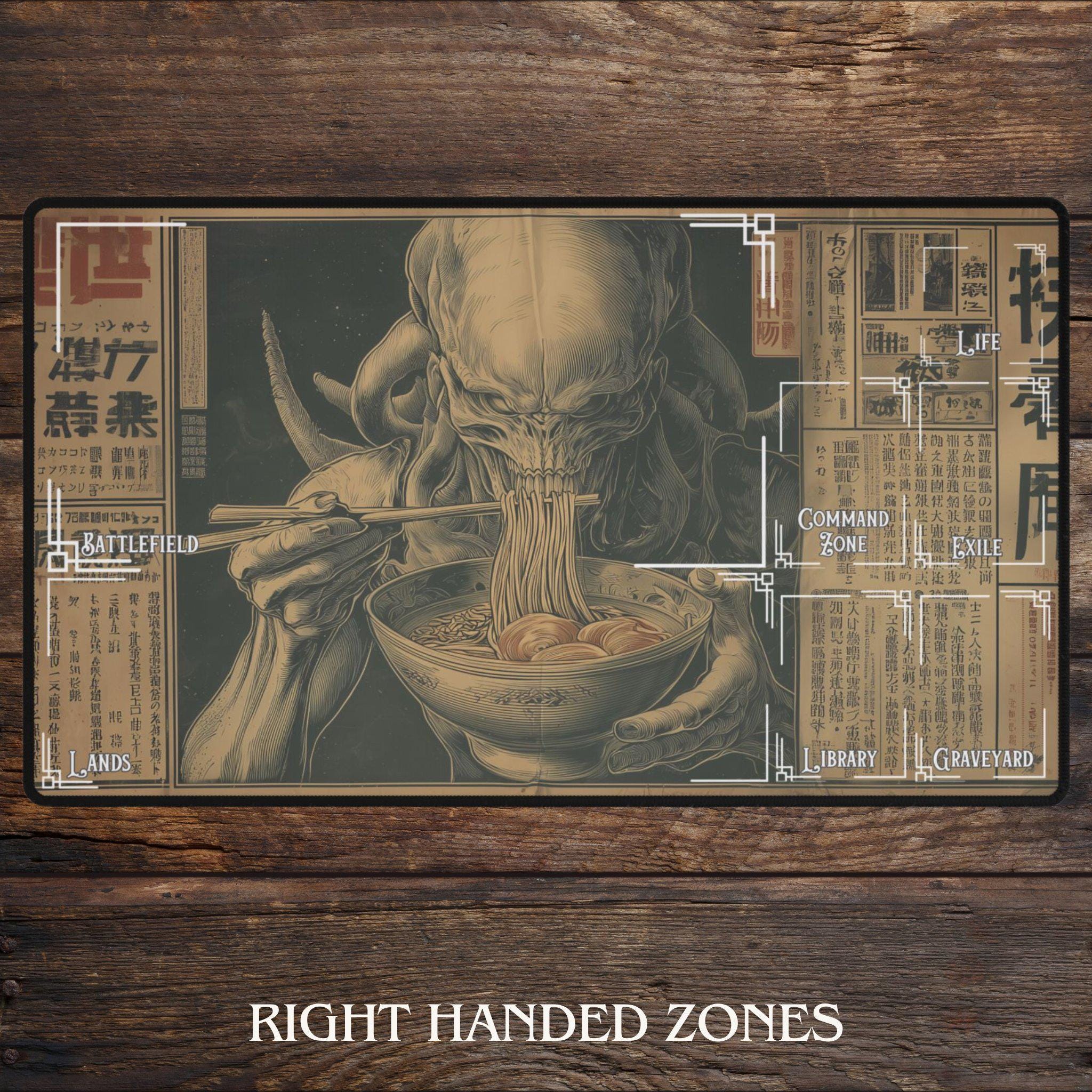 Alien Ramen MTG Playmat With Zones Horror Sci-fi Weirdcore Anime Desk ...