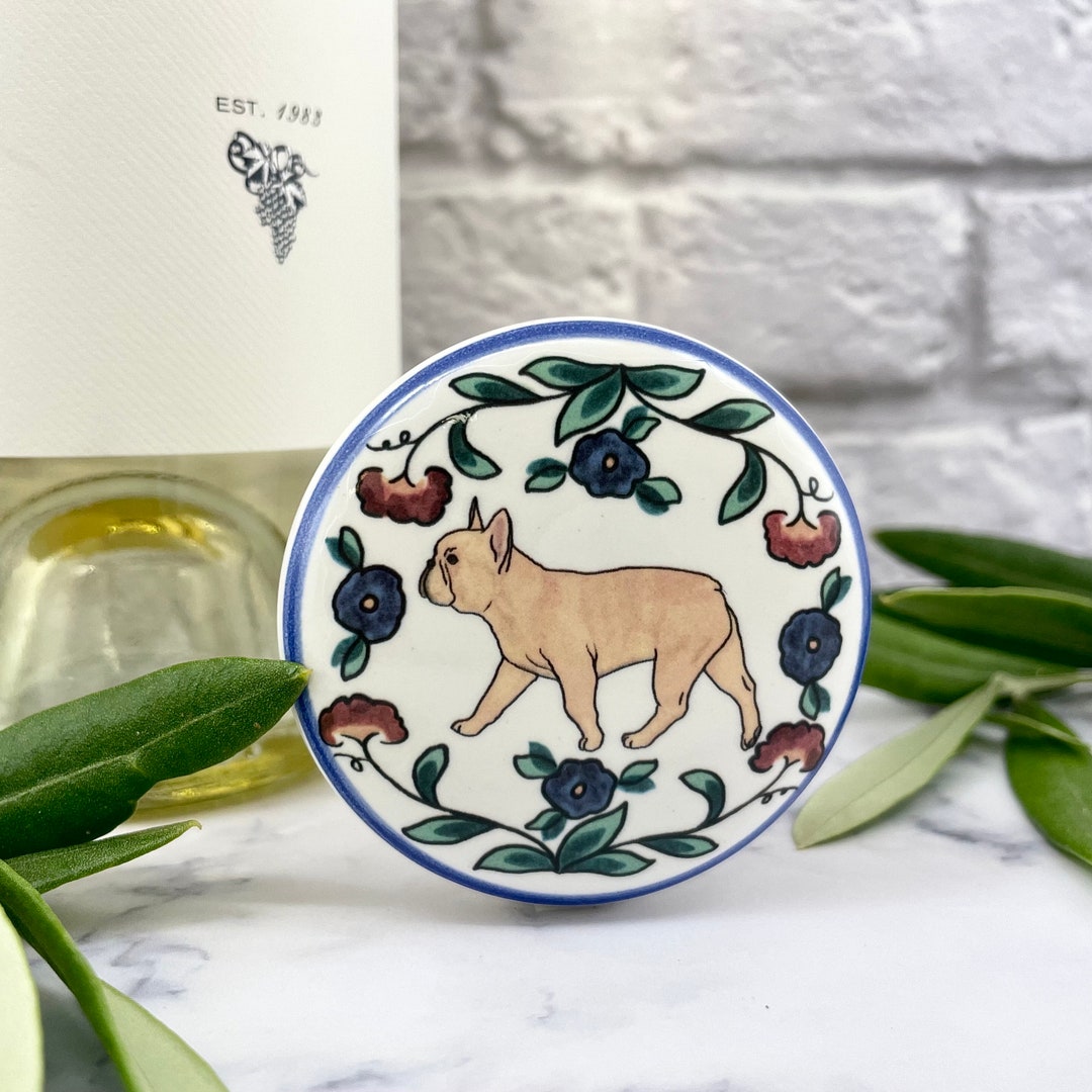 Fawn French Bulldog Wine Stopper - Handmade Frenchie Mom Gift - Etsy