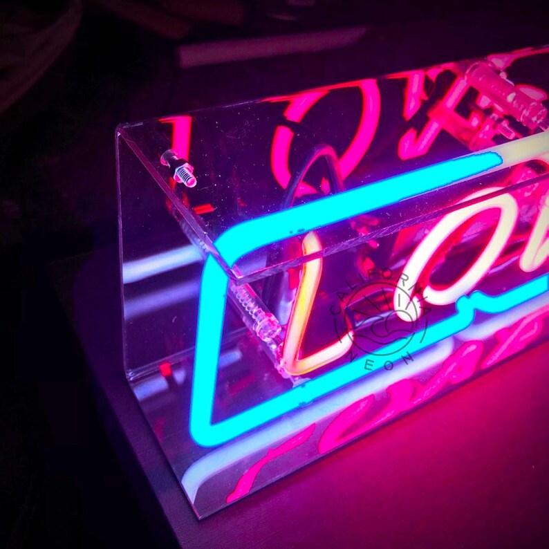 LOVE Neon Box Sign Lights Tailor Made Genuine Glass Neon Light ...