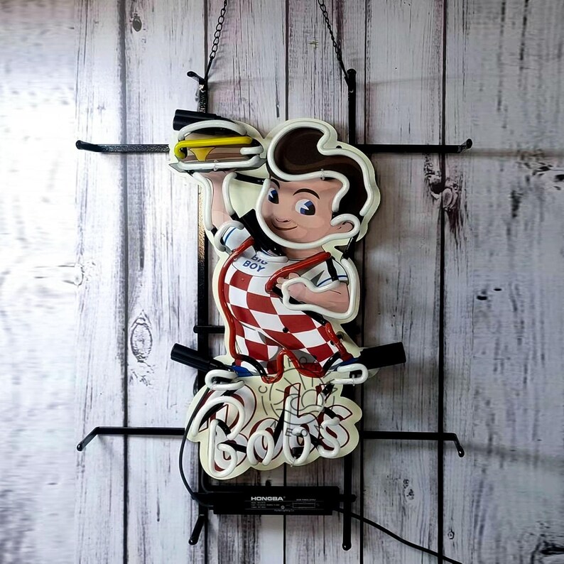Bob's Big Boy Burger Neon Handmade Real Glass Neon Sign Unique Custom ...