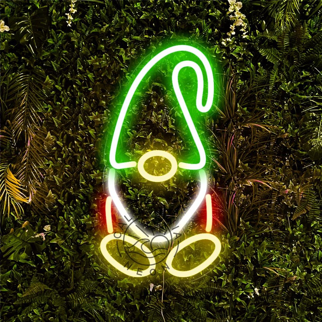 Cute Goblin LED Christmas Decor Neon Light Gnomes Sign Bar Club Artwotk ...