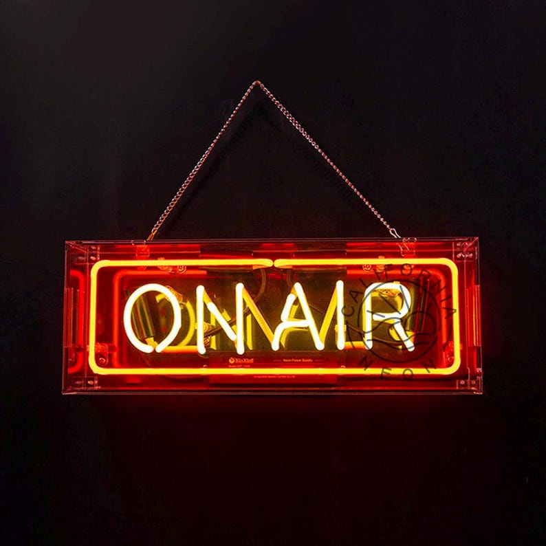 ON AIR Acrylic Light Box Neon Light Sign Professional Recording Decor ...