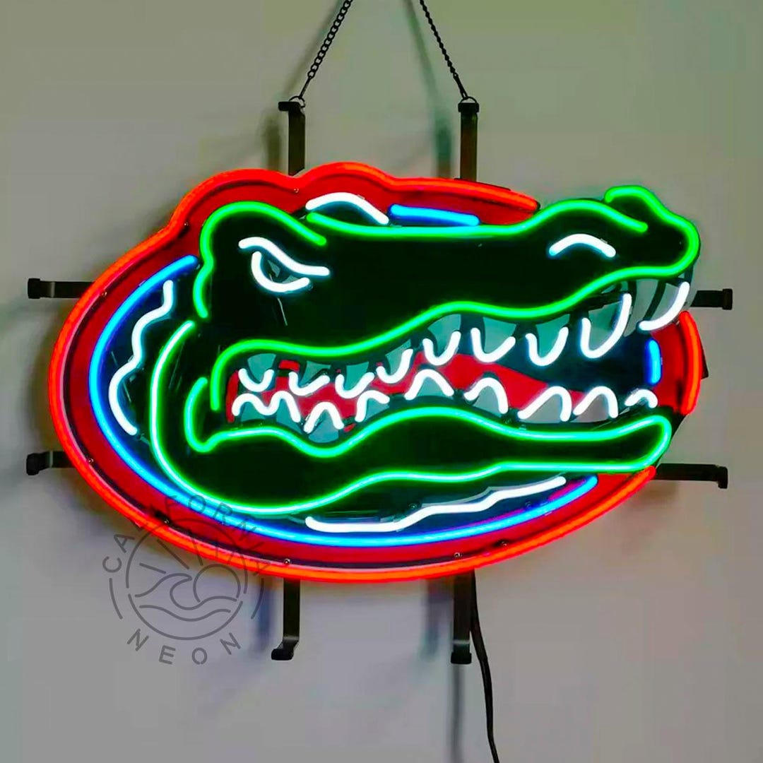 Creative Neon With Crocodile Heads Modern Popular Decorative Neon ...