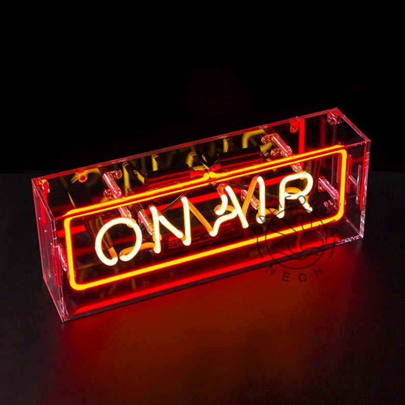 ON AIR Acrylic Light Box Neon Light Sign Professional Recording Decor ...