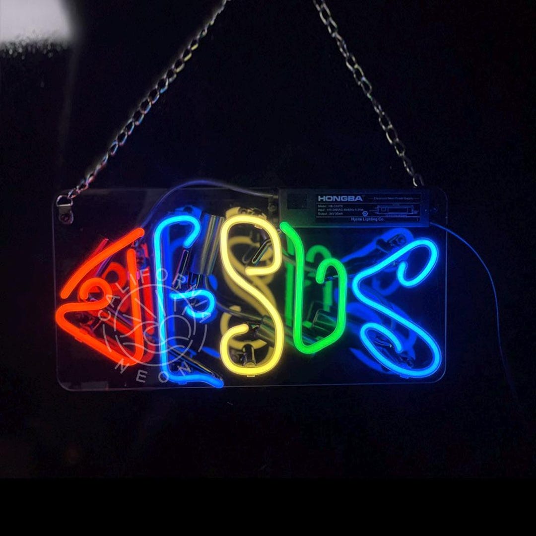 Colorful Fish Neon Light Handmade Custom Real Glass Neon Sign ...