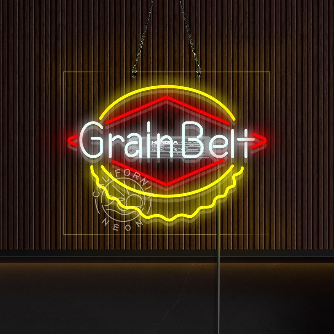 Grain Belt Beer Bar Signs Pub Decor Real Glass Neon Sign Personalized ...