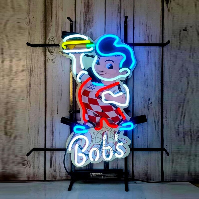 Bob's Big Boy Burger Neon Handmade Real Glass Neon Sign Unique Custom ...