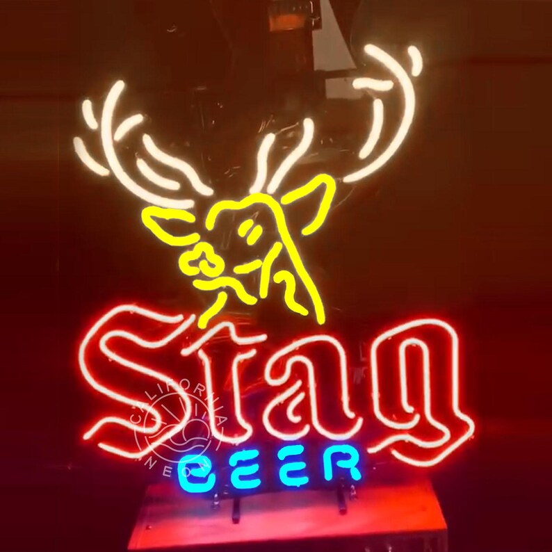 Stag Beer Neon Sign Lights Personalized Gift Handmade Gift Neon Sign ...