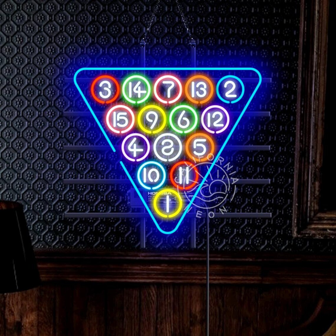 Cool Billiard Neon Wall Decor Real Glass Snooker Themed Sign Home Decor ...