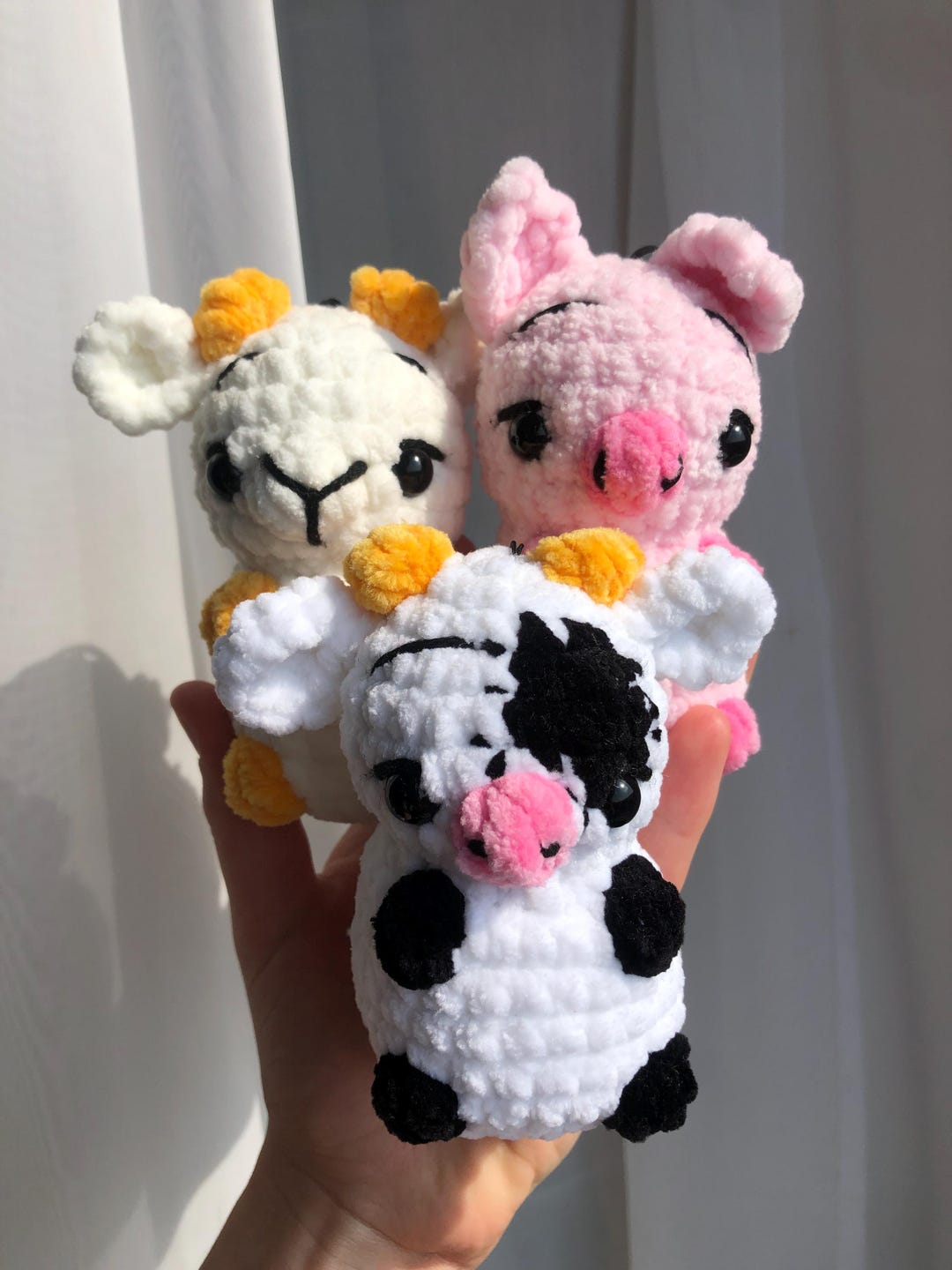 Farm Tiny Chubbies Crochet PATTERN | Pig, Goat, Cow | PDF ENG - Etsy