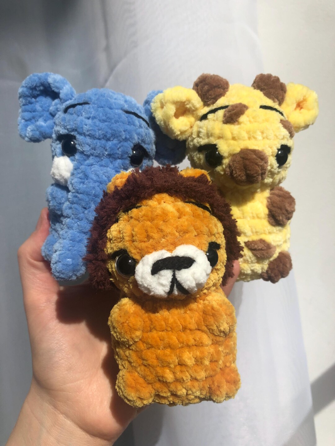 Safari Tiny Chubbies Crochet PATTERN | Lion, Giraffe, Elephant | PDF ...