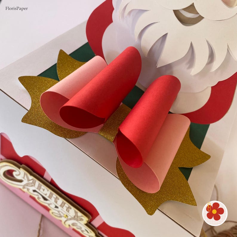 Santa Claus Chimney Box Template, Svg, Santa Claus in Chimney Cutting Template, Santa Chimney ...