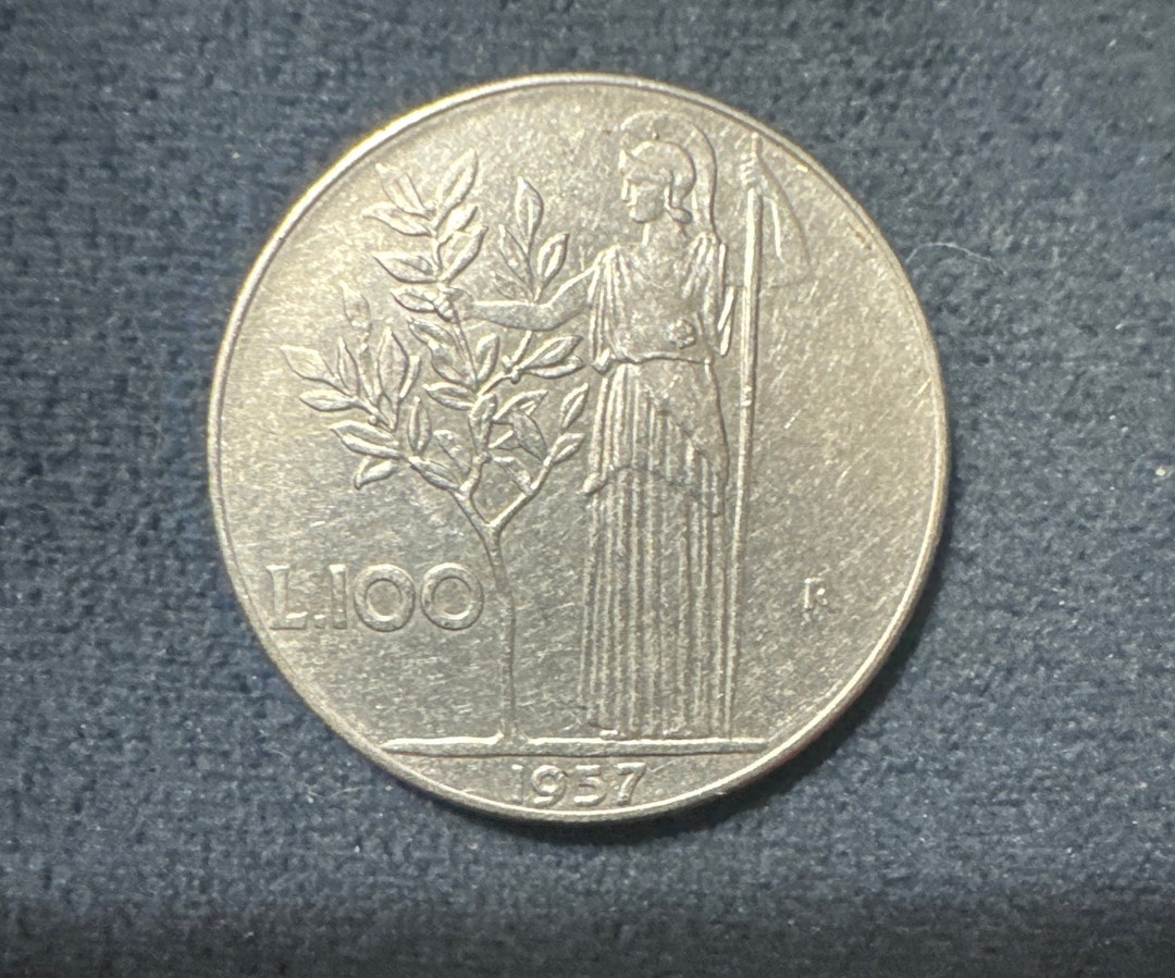 L.100 1957 Repvbblica Italiana Coin - Etsy