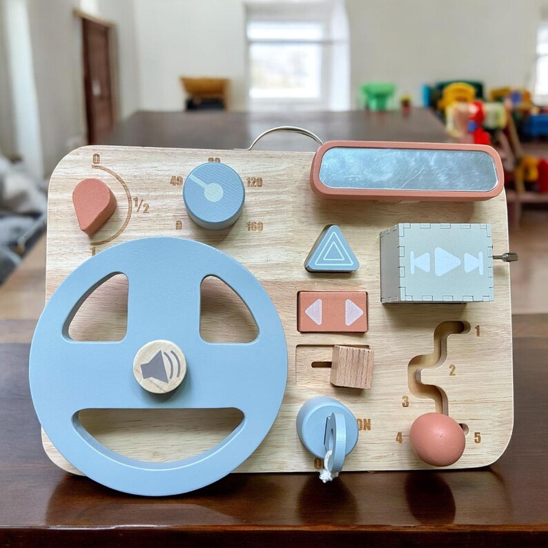 Wooden Montessori Busy Board Toy Toddlers Montessori Sensory Fidget Toy ...