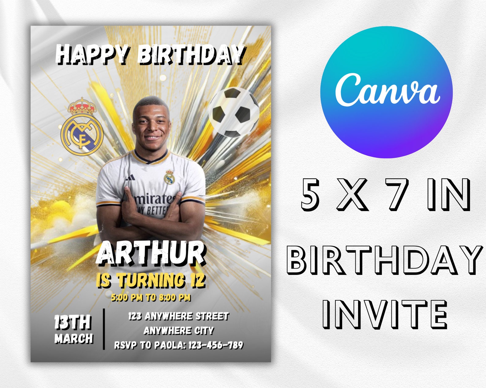 Mbappé's Birthday Invitation - Etsy