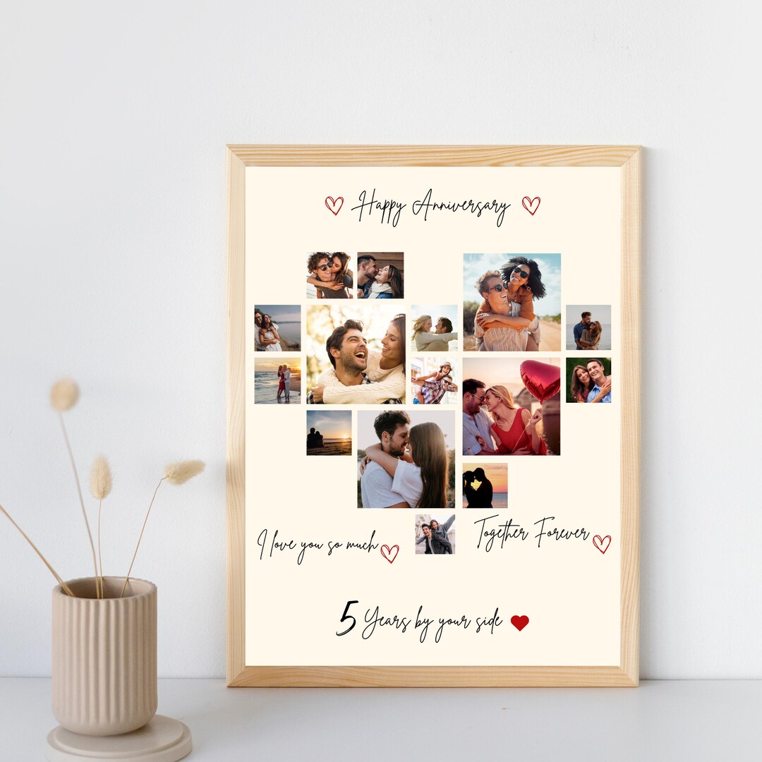 Customizable Photo Collage, Gift for Her, Wedding Gift, Anniversary ...