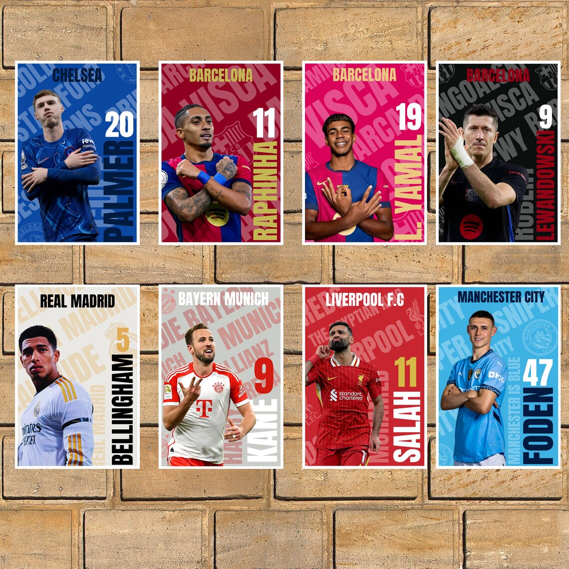 Football Poster Pack, Cristiano, Messi, Neymar, Mbappe, Haaland Poster ...