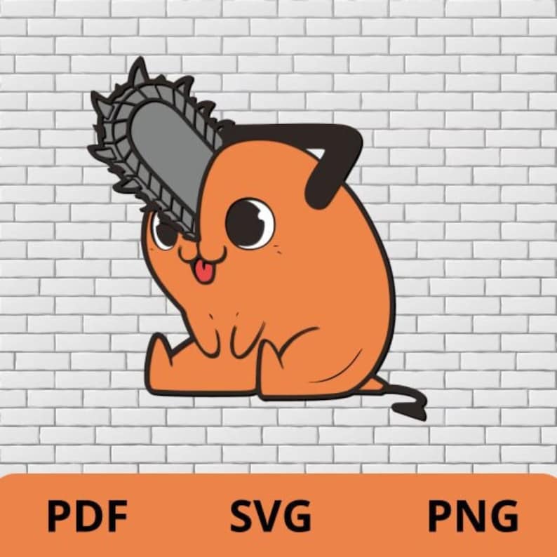 Chainsaw Dog SVG, Layered Design Anime, Chainsaw Demon Painting, Laser ...